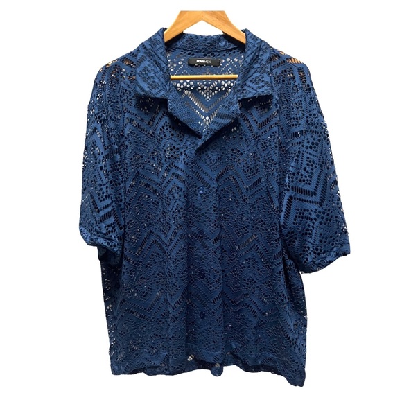 Fashion Nova | Shirts | Novamen Mens Connect The Dots Textured A Button ...